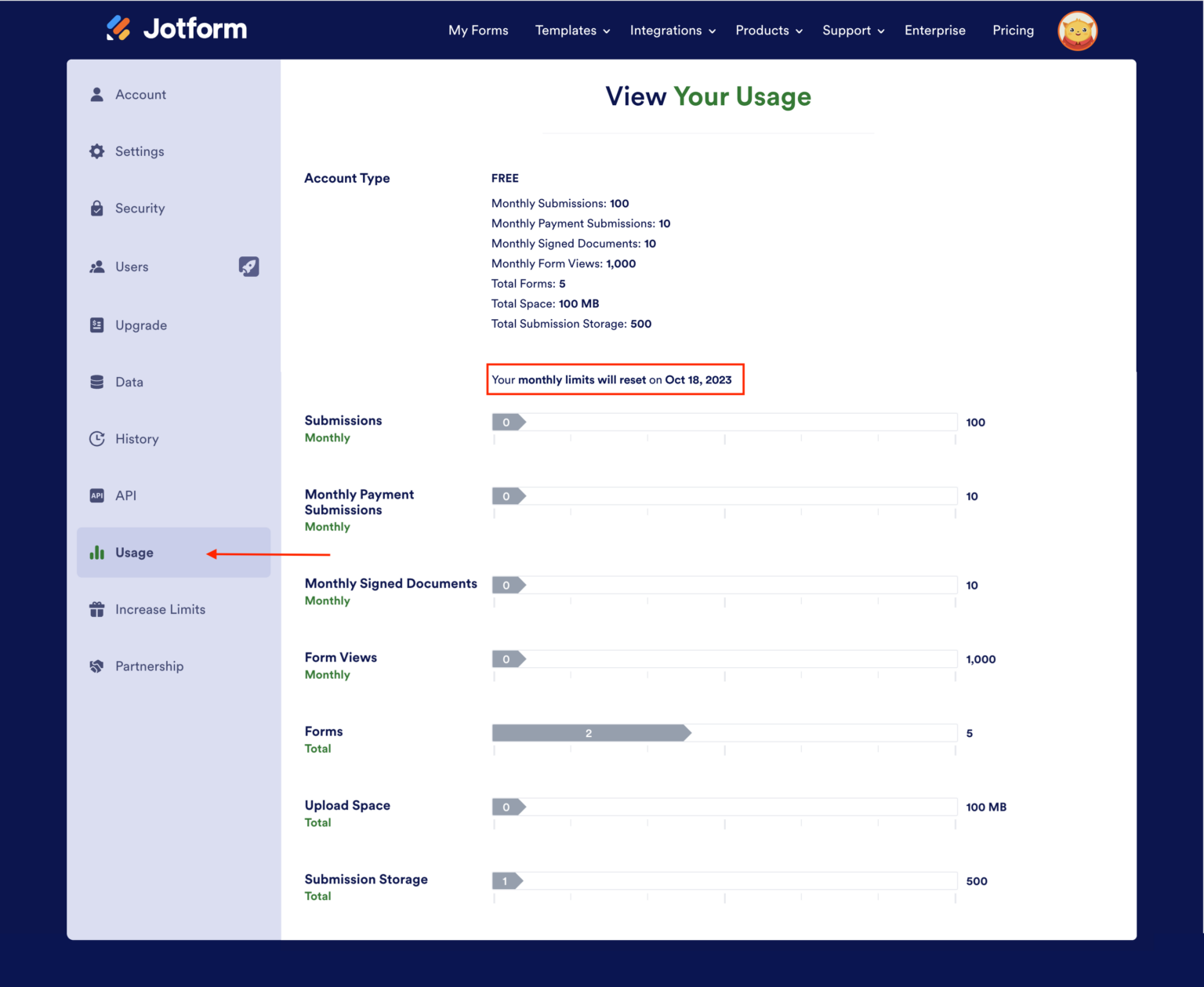 Understanding Your Account Usage and Limits