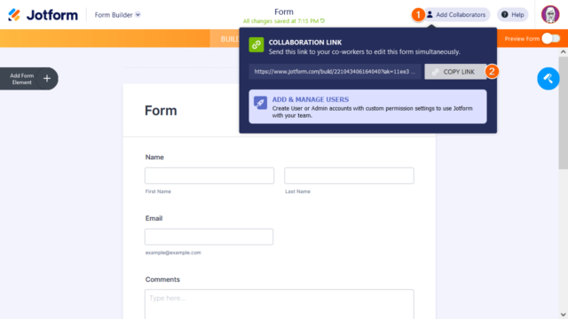 Understanding Form Collaboration Inside Form Builder