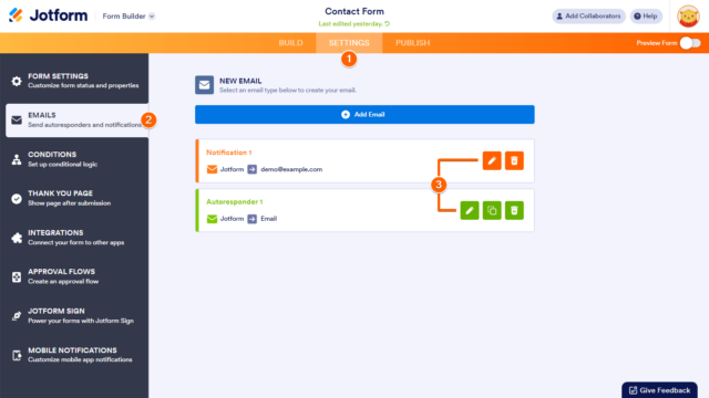 How to Edit Notification and Autoresponder Emails