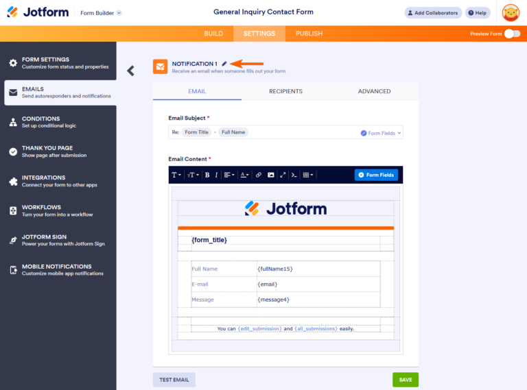 How to Edit Notification and Autoresponder Emails