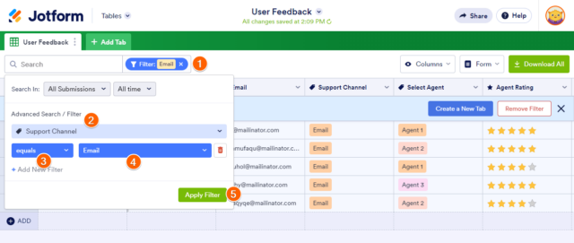 How to Search Submissions in Jotform Tables