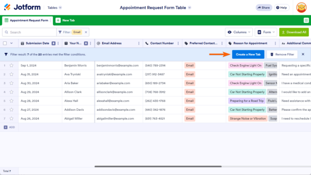 How to Search Submissions in Jotform Tables