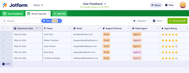 How to Search Submissions in Jotform Tables
