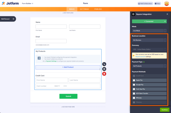 How to Integrate Square With Jotform
