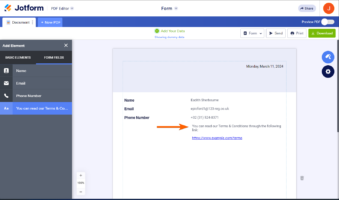How to Include a Link on the PDF Copy of Submissions