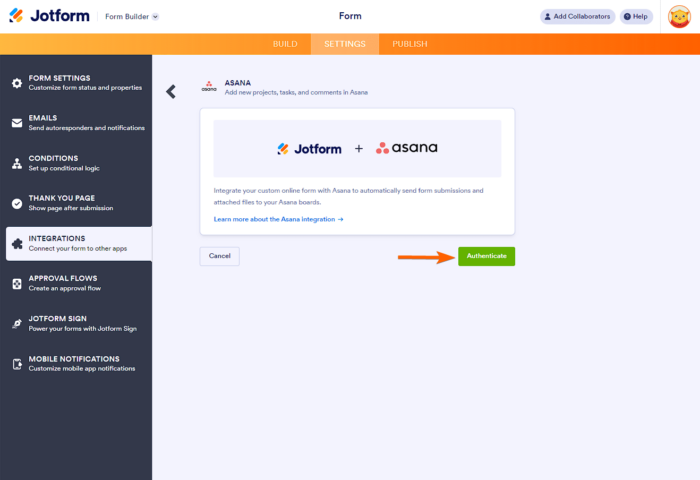 Create Tasks in Asana with Jotform Submissions