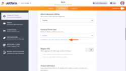 Setting Up the Continue Forms Later Feature in Card Forms