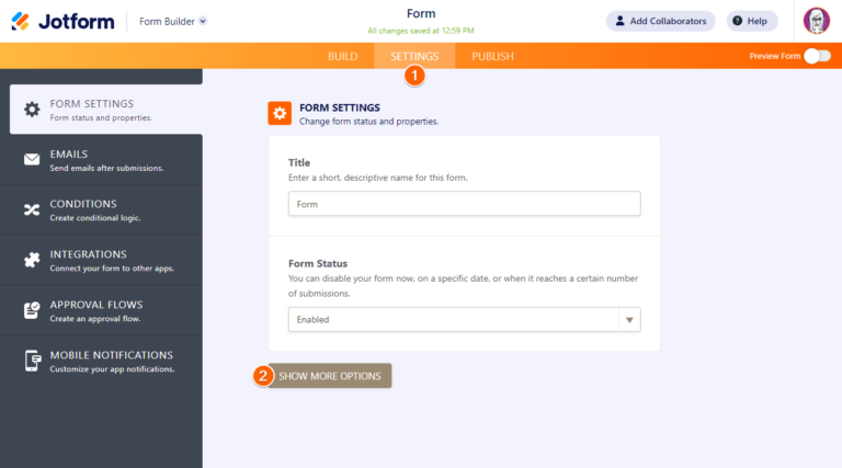 Setting Up the Continue Forms Later Feature in Card Forms