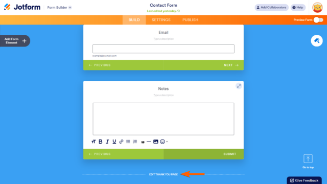 How to Change Your Thank You Page in Jotform Cards