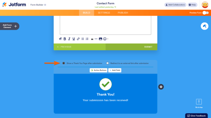 How to Change Your Thank You Page in Jotform Cards