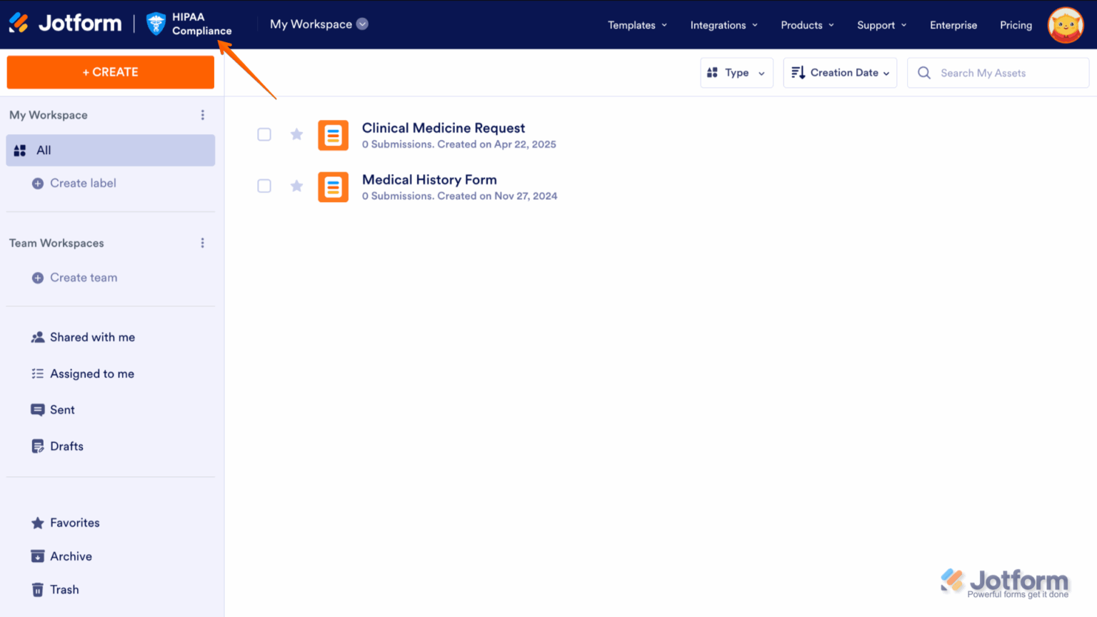 How to Find the HIPAA Compliance Badge on Your Forms