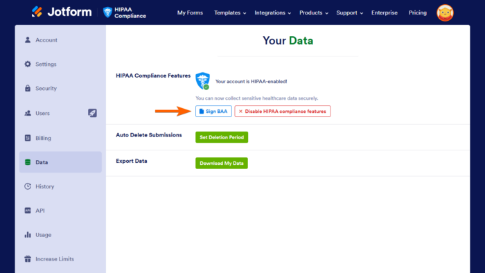 How to Receive a BAA for Your HIPAA Account
