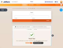 How to Customize or Hyperlink a Text on the Thank You Page of Jotform Cards