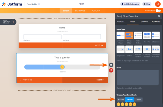 How to Set Up the Emoji Slider in Jotform Cards?