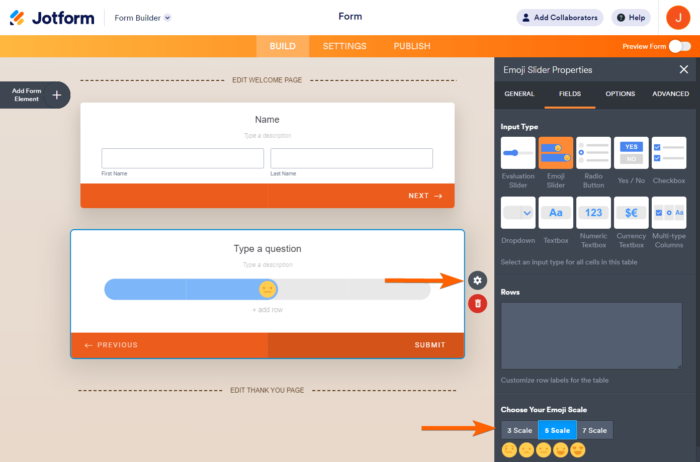 How to Set Up the Emoji Slider in Jotform Cards?