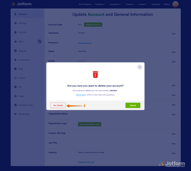 How to Delete Your Jotform Account