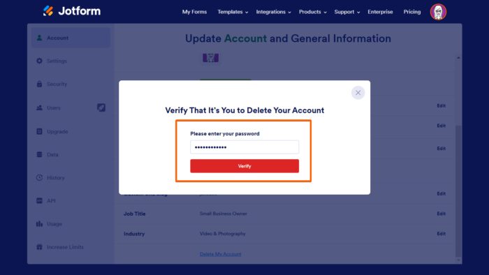 How to Delete Your Jotform Account