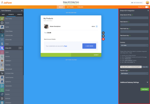 New Integration: Use Stripe ACH for Direct Bank Payments | The Jotform Blog