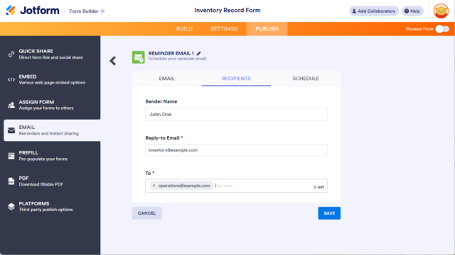 How to Set Reminder Emails for Your Forms