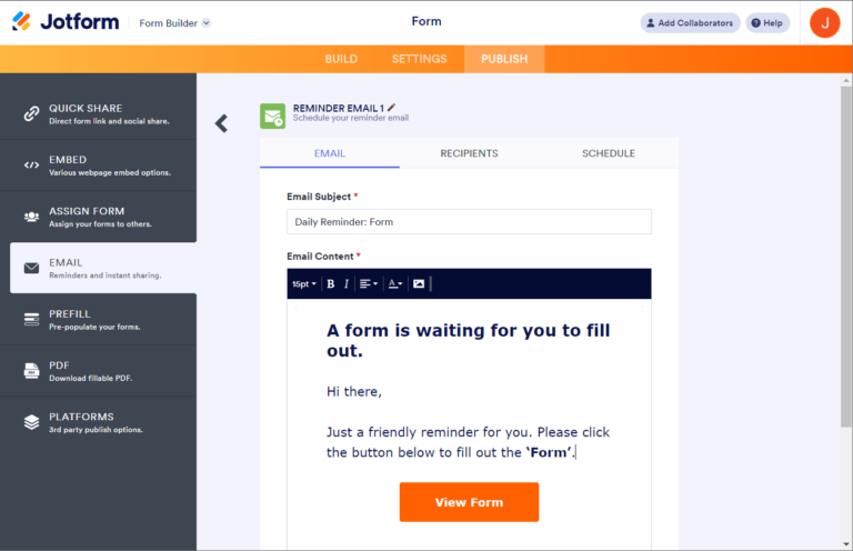 How to Set Reminder Emails for Your Forms