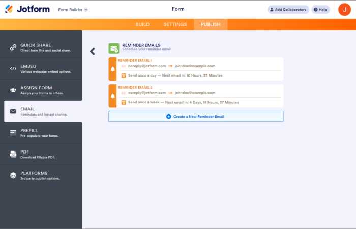 How to Set Reminder Emails for Your Forms