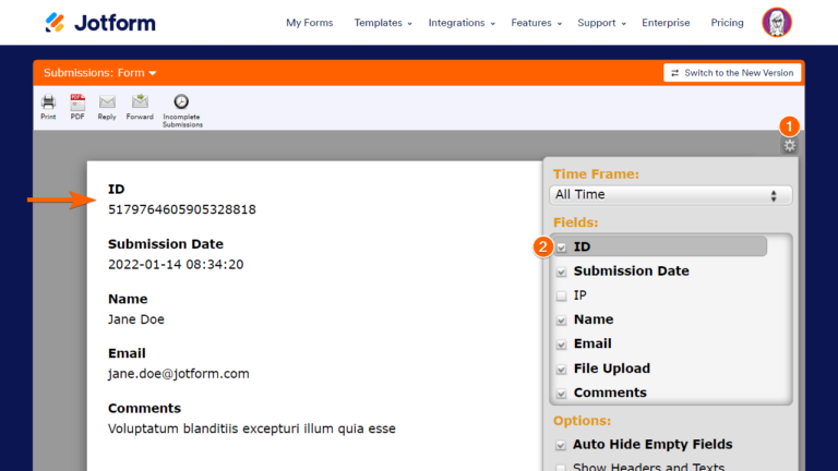 Where to Find the Submission ID