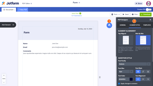 Applying Form Submission Data Into a PDF Document