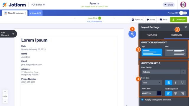 Applying Form Submission Data into a PDF Document