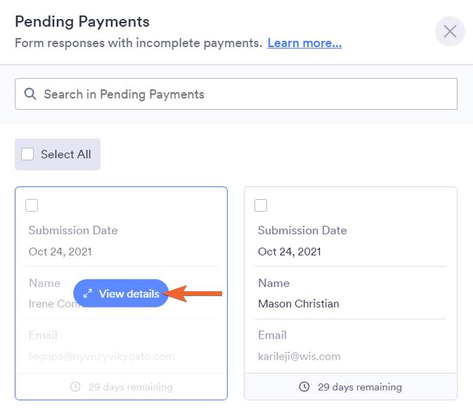 How to View Incomplete Payments of Your Payment Forms