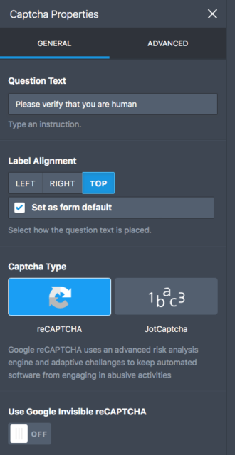 Introducing Google Invisible reCAPTCHA for all forms | The Jotform Blog