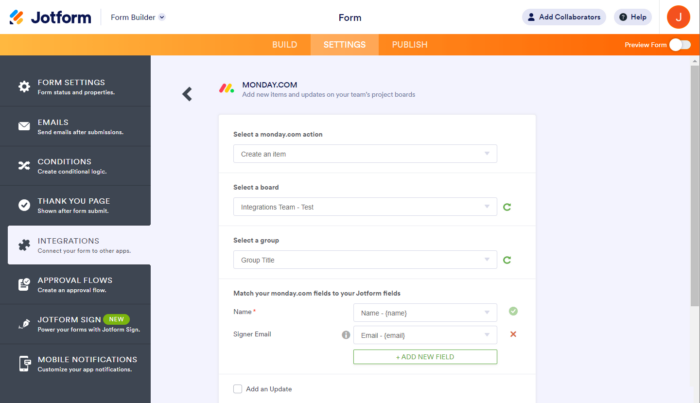 How to Integrate Jotform with monday.com