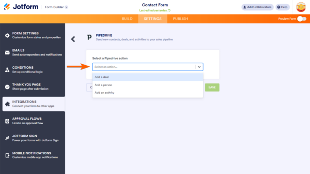 How to Integrate Jotform With Pipedrive