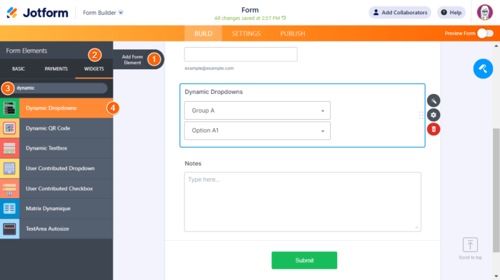 How to Configure the Dynamic Dropdown Widget