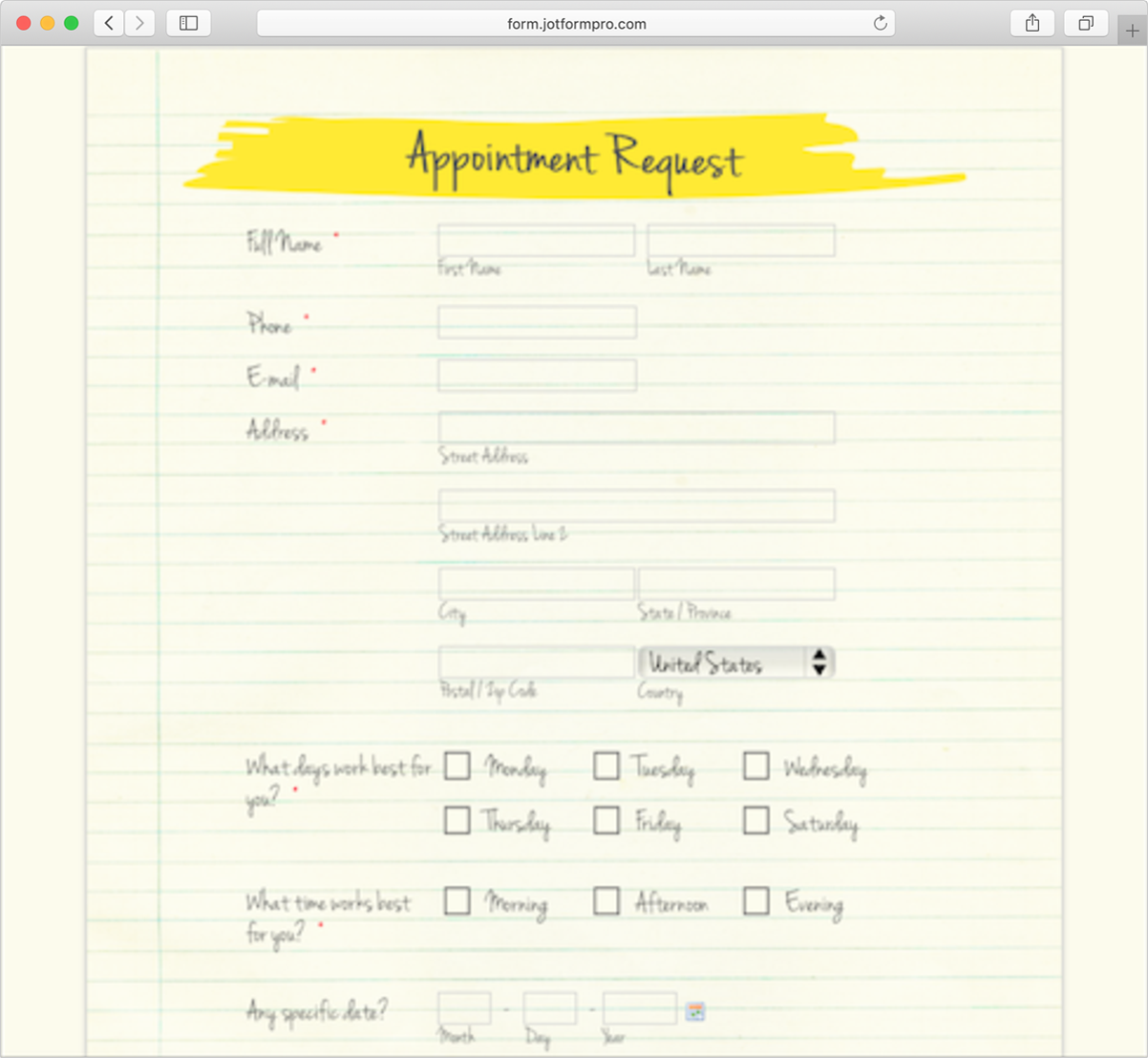20 Amazing Looking Free Form Templates | The JotForm Blog