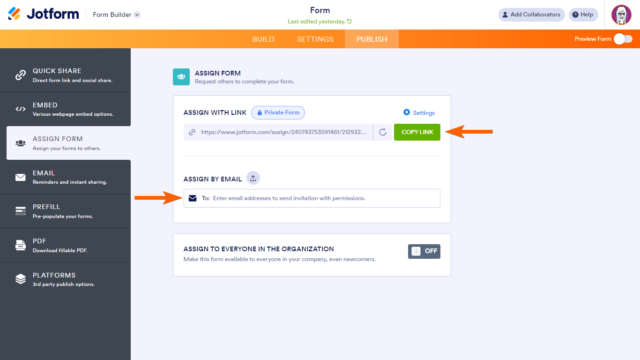 Adding Assignees to Your Form