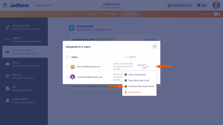 Setting Up Reminder Emails for Your Assignees