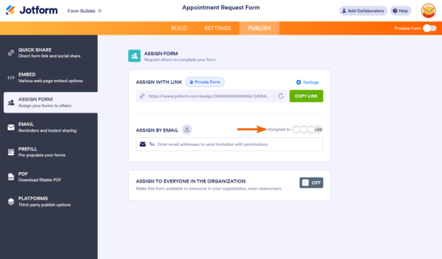Adding Assignees to Your Form