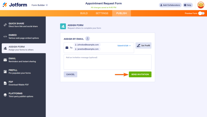 Adding Assignees to Your Form
