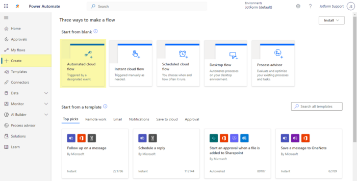 How to Use Jotform Enterprise in Microsoft Power Automate