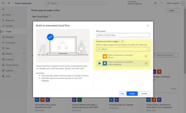How to Use Jotform Enterprise in Microsoft Power Automate