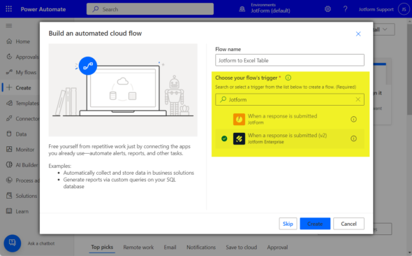 How to Use Jotform Enterprise in Microsoft Power Automate