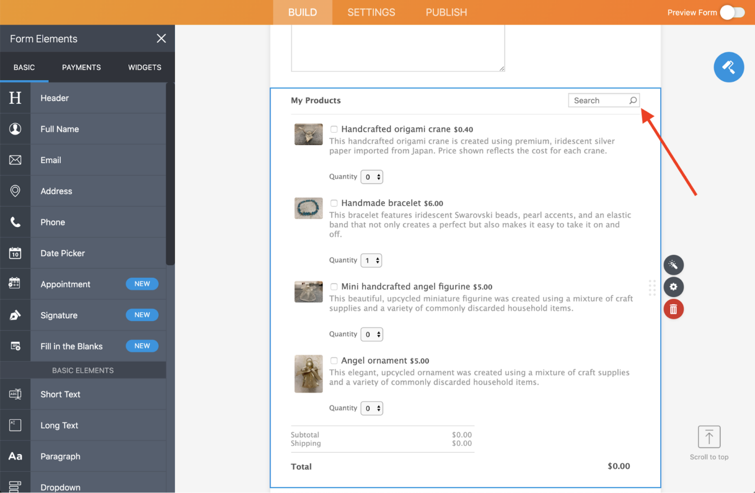 Find products easily in order forms with a new search tool | The ...