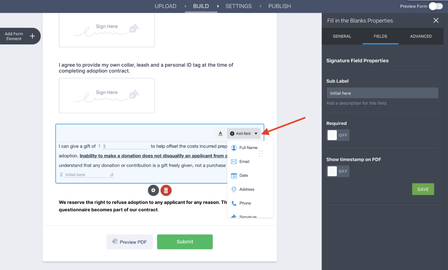Collect the data you need with the new Fill in the Blank form field ...