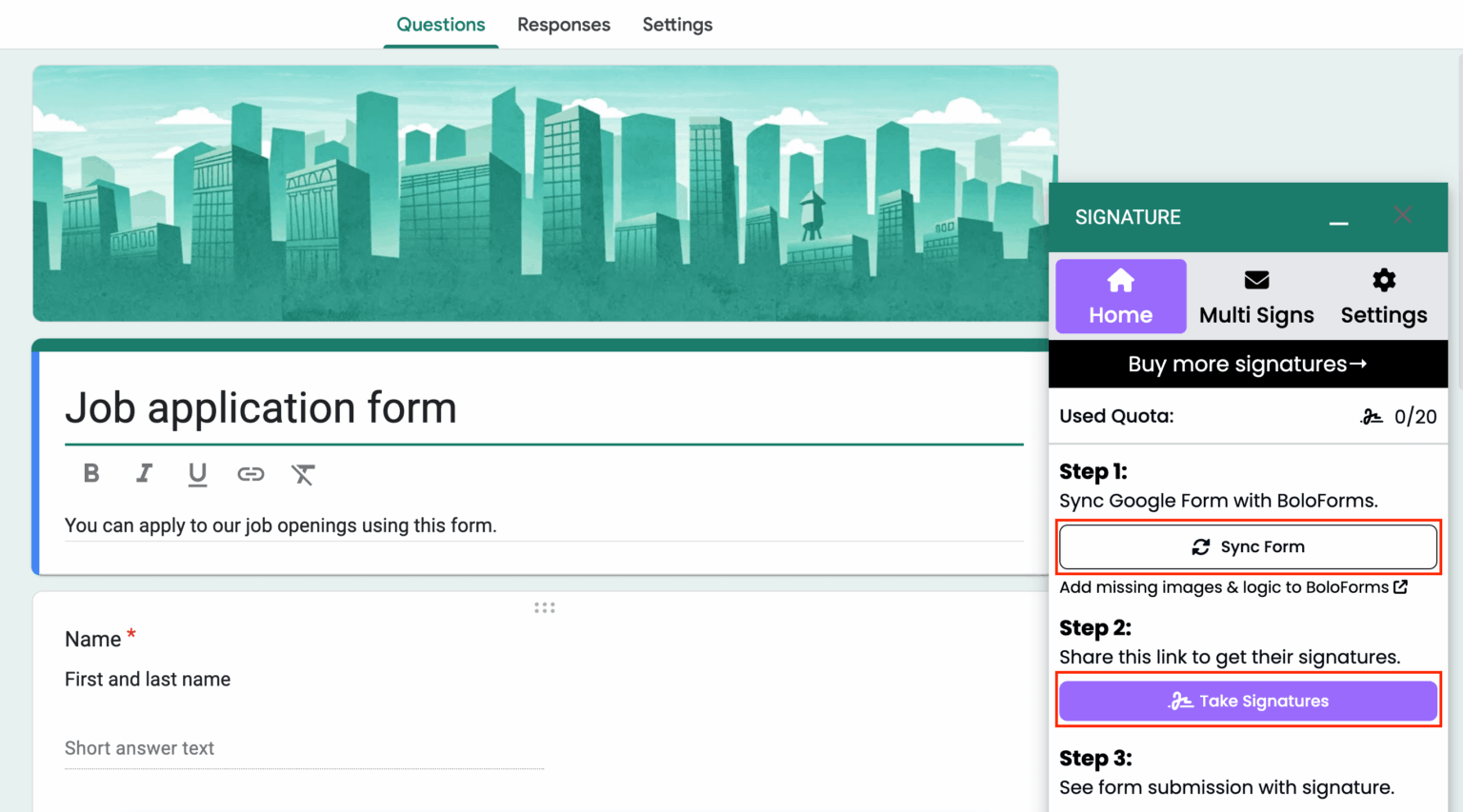How to add an electronic signature in Google Forms | The Jotform Blog