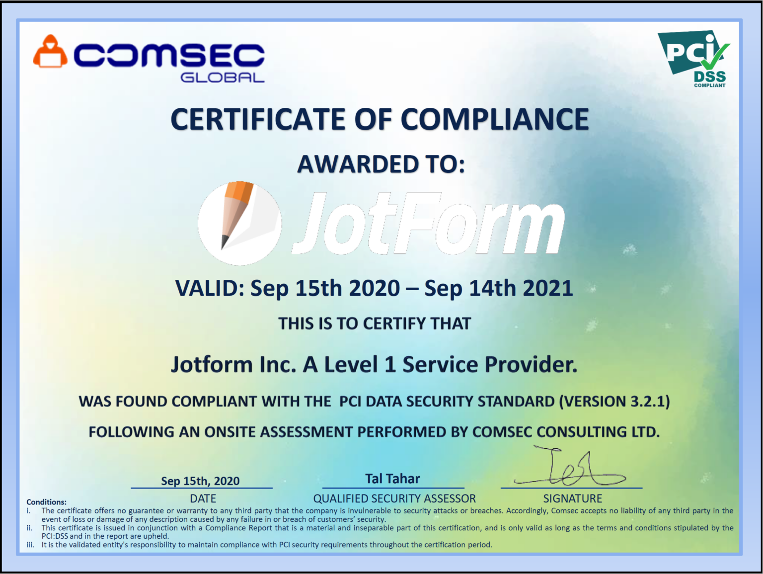 JotForm is Now PCI DSS Service Provider Level I Compliant | The JotForm ...