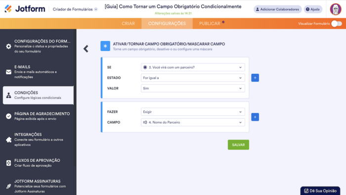Como Tornar um Campo de Formulário Obrigatório a Partir das Respostas ...