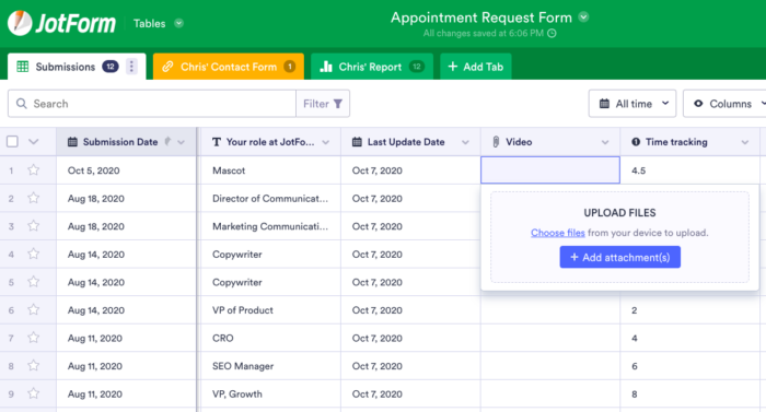 How to use Jotform Tables to manage projects | The Jotform Blog