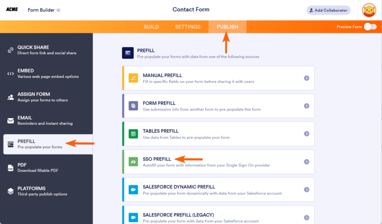How to Enable SSO Prefill