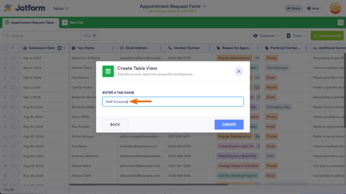 How to Create a Blank Tab in Jotform Tables