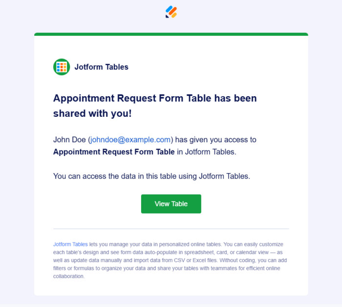 How to Share Your Submission Tables with Jotform Tables and Collaborate
